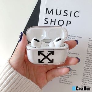 Accessories | Off White Logo Stripe Style Clear Airpods Pro Case | Poshmark